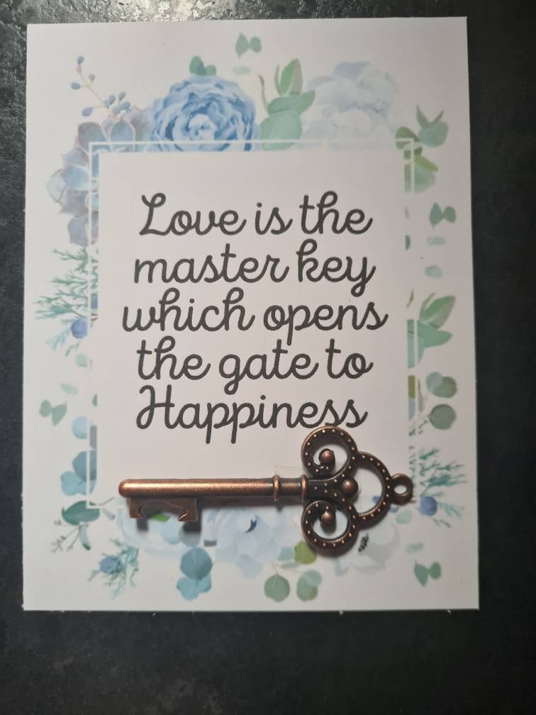 Love is the key to happiness card with bottle opener copper | Etsy