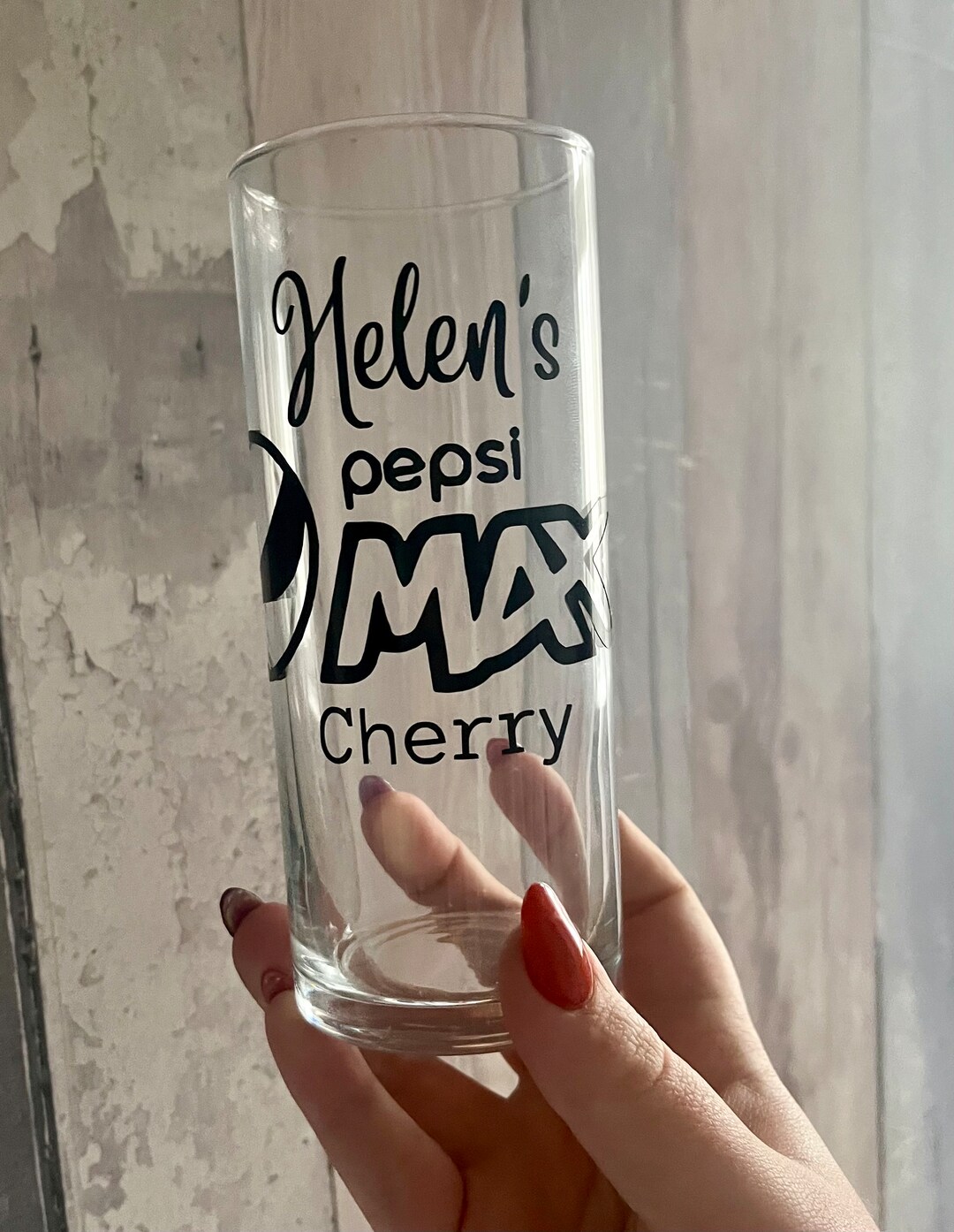 Personalised Glass | Pepsi Max Cherry | Personalised Gift | Drinking ...