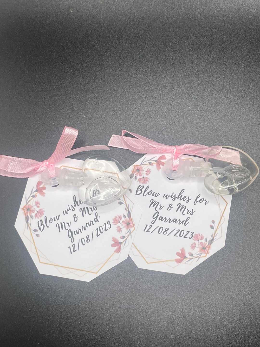 5 X Touchable Heart Bubbles With Labels and Ribbon | Wedding | Eco ...