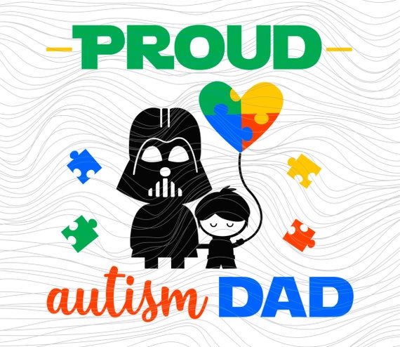 Dad Jedi Autism Puzzle Super Power Heart USA Country Autism - Etsy