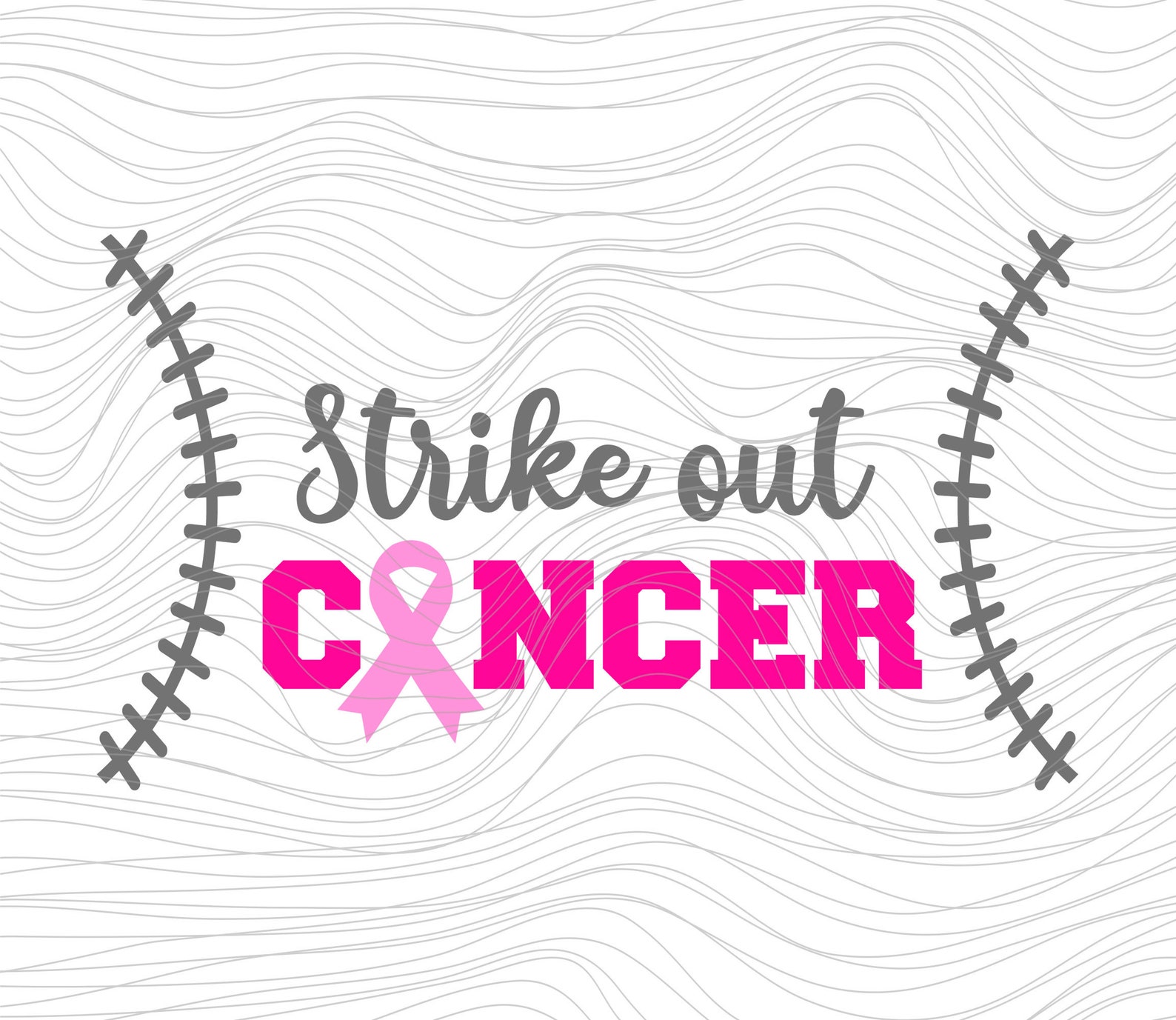 Strike Out Cancer Hope Cancer Pink Ribbon Breast Cancer Support Special ...
