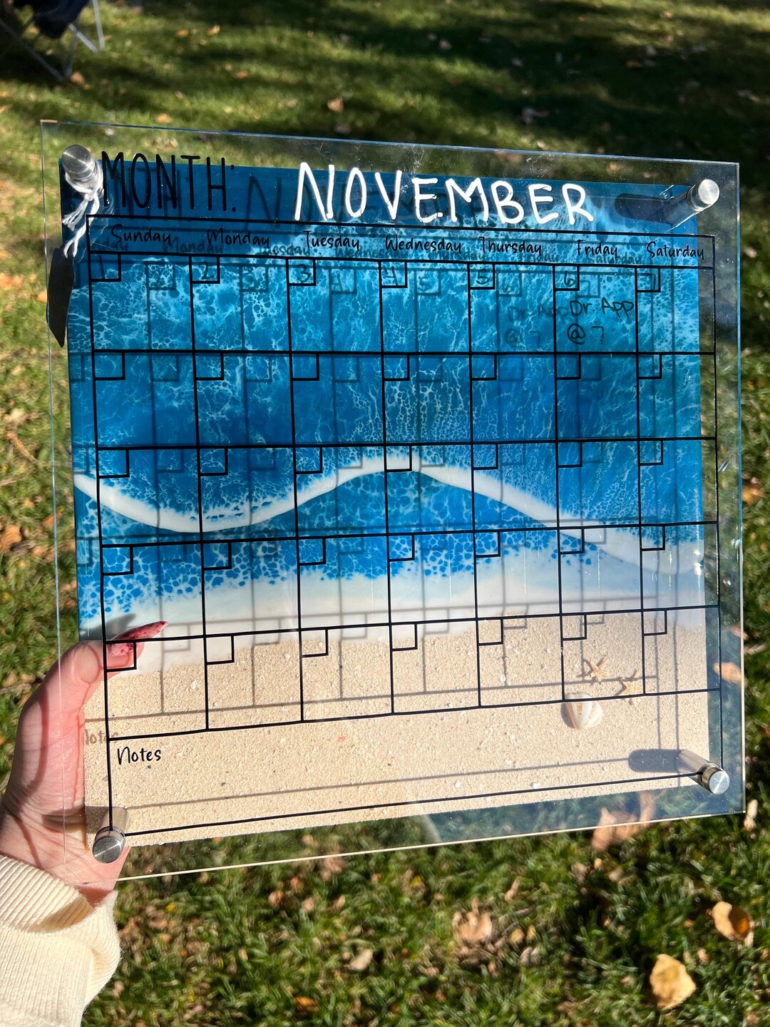 3D OCEAN WALL CALENDAR, Month, Real Sand, Shells, Ocean Waves - Etsy