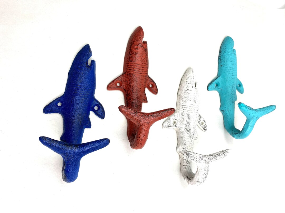 Cast Iron Shark Hook, Nautical Hook, Shark, Coat Hook, Sea Hook, Beach ...