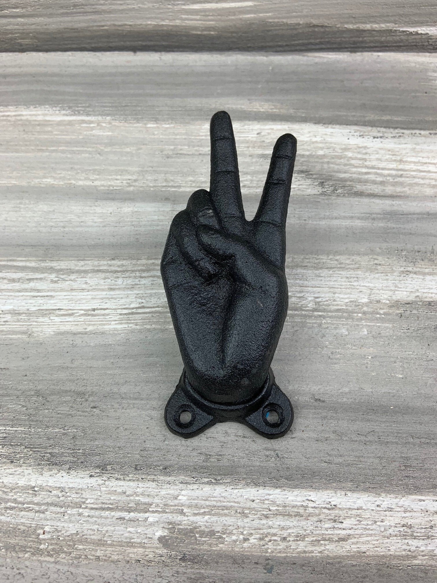 Cast Iron peace Finger Hook Hand Hook Coat Hook - Etsy