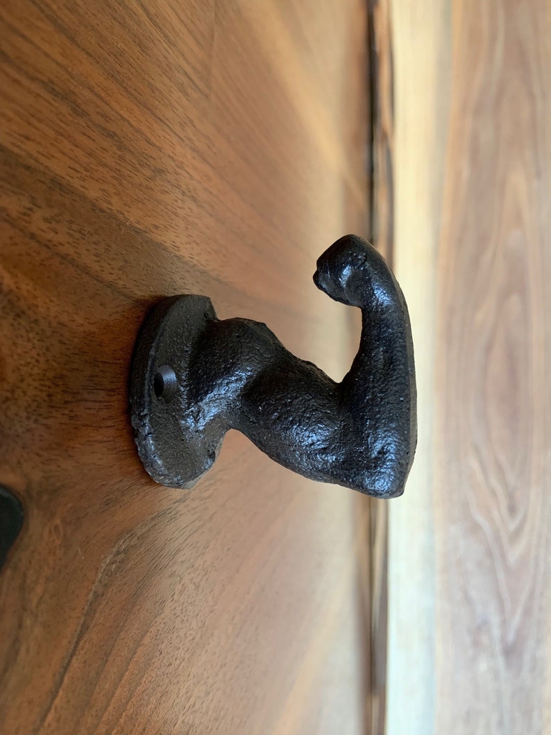 Cast Iron Small Muscle Arm Hook Strong Arm Hook Coat Hook - Etsy