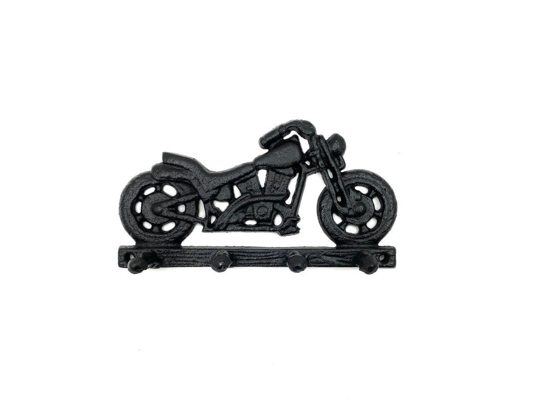 Cast Iron Motorcycle Key Rack-4 Hooks, Key Rack, Key Holder, Wall Key ...