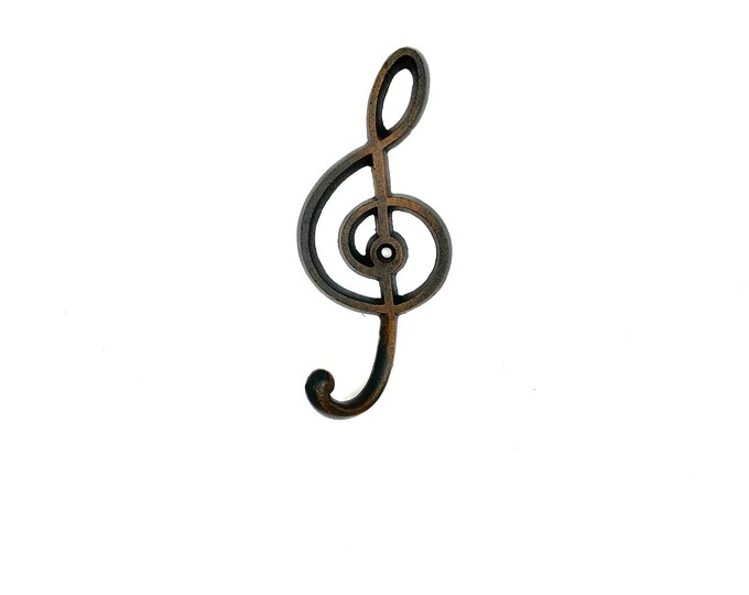 Cast Iron Treble Clef Hook, Music Hook, Note Hook, Cast Iron Note Hook ...