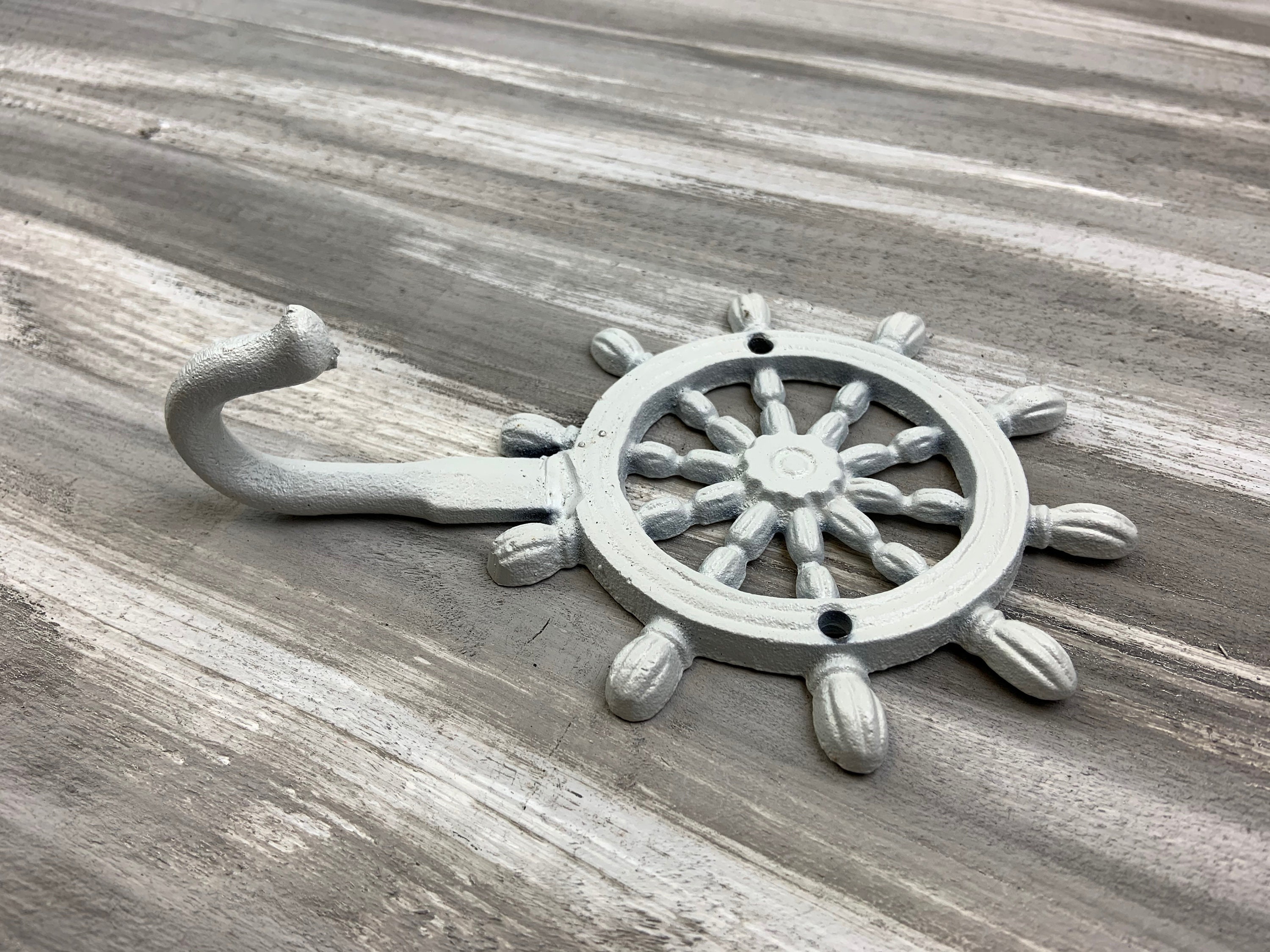 Cast Iron Ship's Wheel Hook Nautical Hook Boat Hook | Etsy