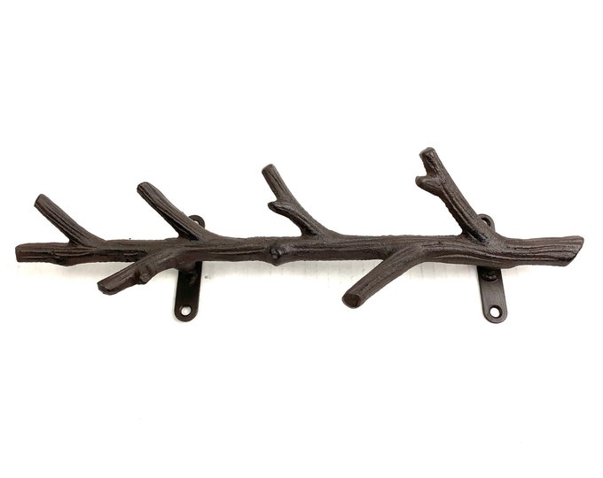 Double Tree Branch Hook, Cast Iron Entryway Coat Hook - Etsy