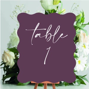 Table Numbers, Wedding, Table, Name, Number, Arch, Half Arch, Scallop ...