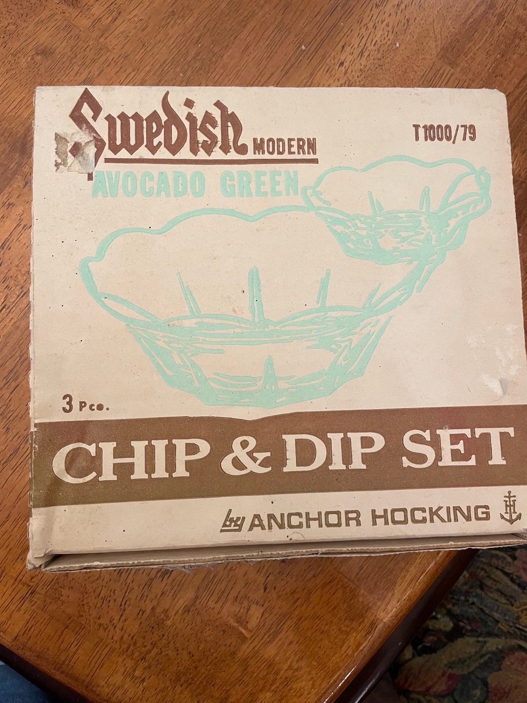 Vintage Anchor Hocking Chip and Dip Set Avocado Green, in Box - Etsy