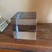 Vintage Clear Glass Cube Paperweight - Etsy