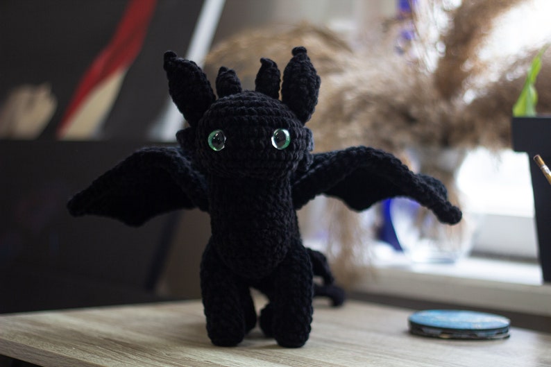 Crochet Pattern Black Dragon, Amigurumi Night Dragon Crochet Pattern - Etsy