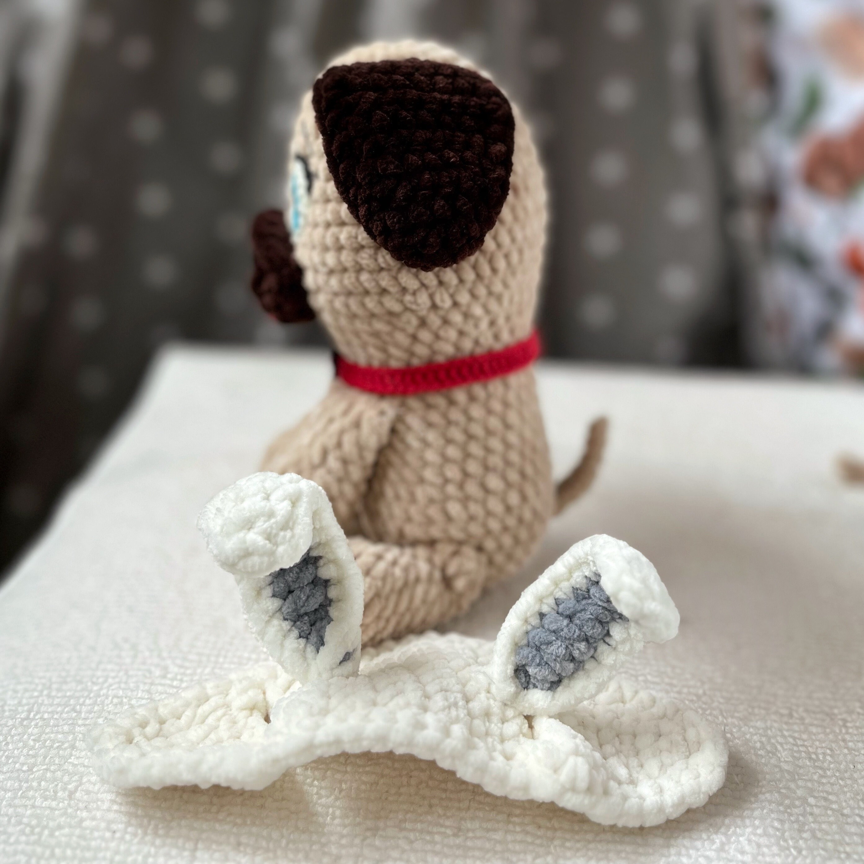 Pug Gift, Plush Pug, Pug Toy, Bunny Ears Pug, Amigurumi Dog, Pug Puppy ...