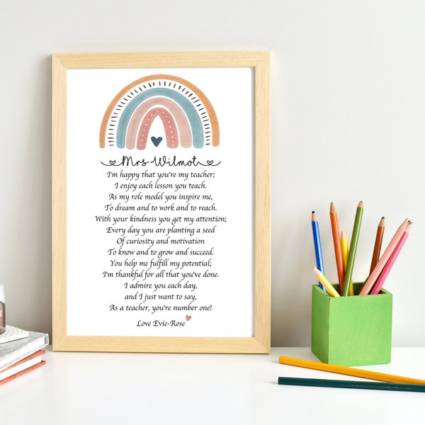 Teacher Assistant Poem - Etsy UK