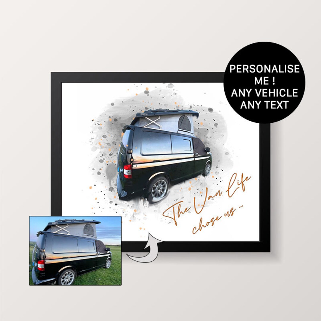VAN Camper Portrait Watercolour Digital Portrait Van Print Van Gift ...