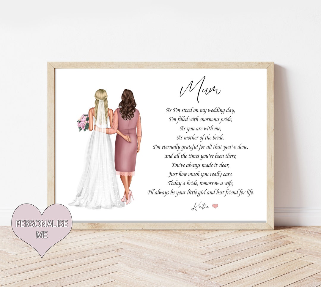 Mother of the Bride Gift Mother of Bride Poem Mum Wedding Poem Wedding ...