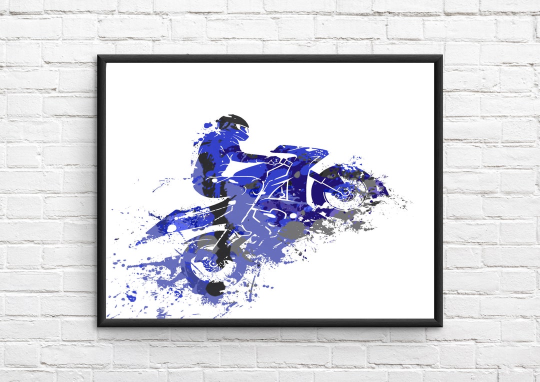 Motorbike Print Motorcycle Picture Bike Print Paint Splatter Art Biker ...