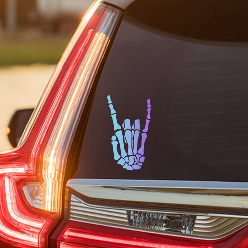 Rock on Skeleton Hand Decal for Car Windows Outdoors - Etsy