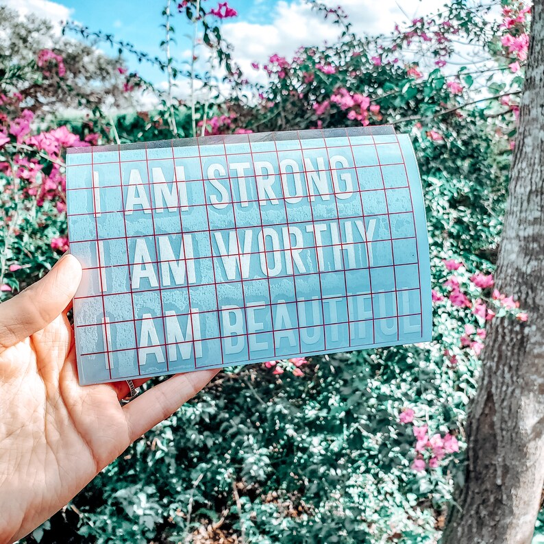Self Affirmation Mirror Decal I Am Worthy Decal I Am - Etsy