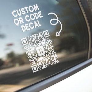 Custom QR Code Decal, Business Decal, Custom QR Code Vinyl Car Decal ...