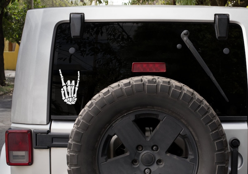 Holographic Skeleton Hand Car Decal Rock on Car Decal Skull - Etsy