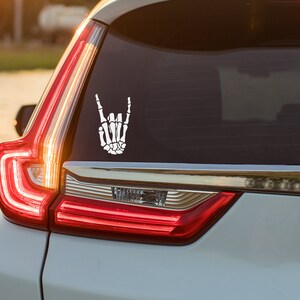Holographic Skeleton Hand Car Decal, Rock on Car Decal, Skull Decal ...