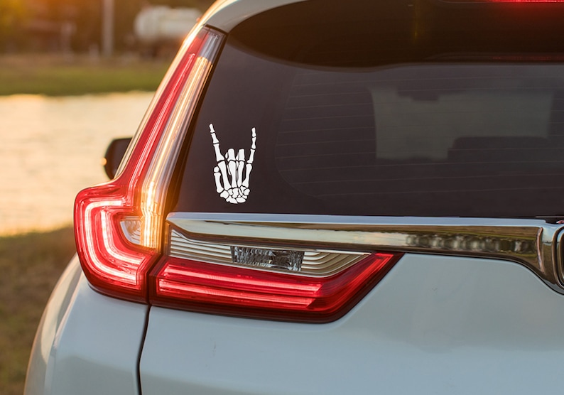 Holographic Skeleton Hand Car Decal Rock on Car Decal Skull - Etsy