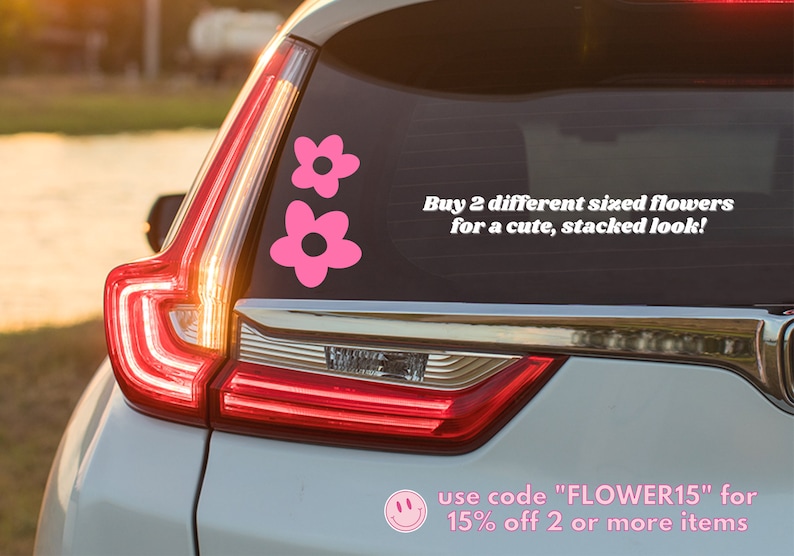 Flower Decal, Bumper Sticker, Flower Sticker, Car Sticker, Cute Vinyl ...