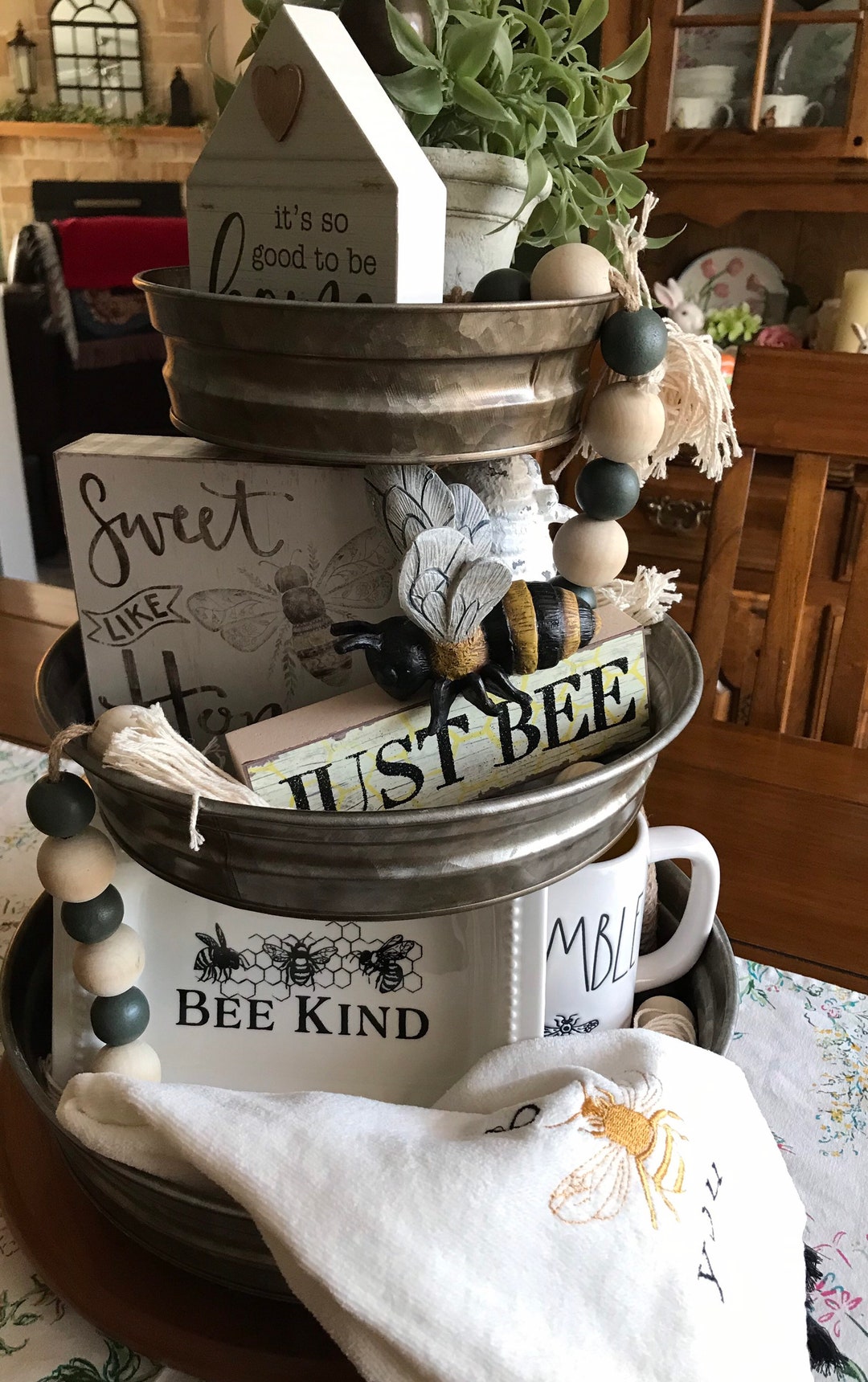Bee Three Tear Tray - Etsy