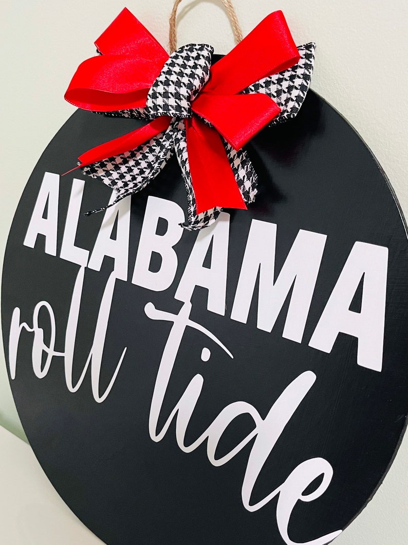 Front Door Decor Wreath Alabama Roll Tide Door Hanger Etsy