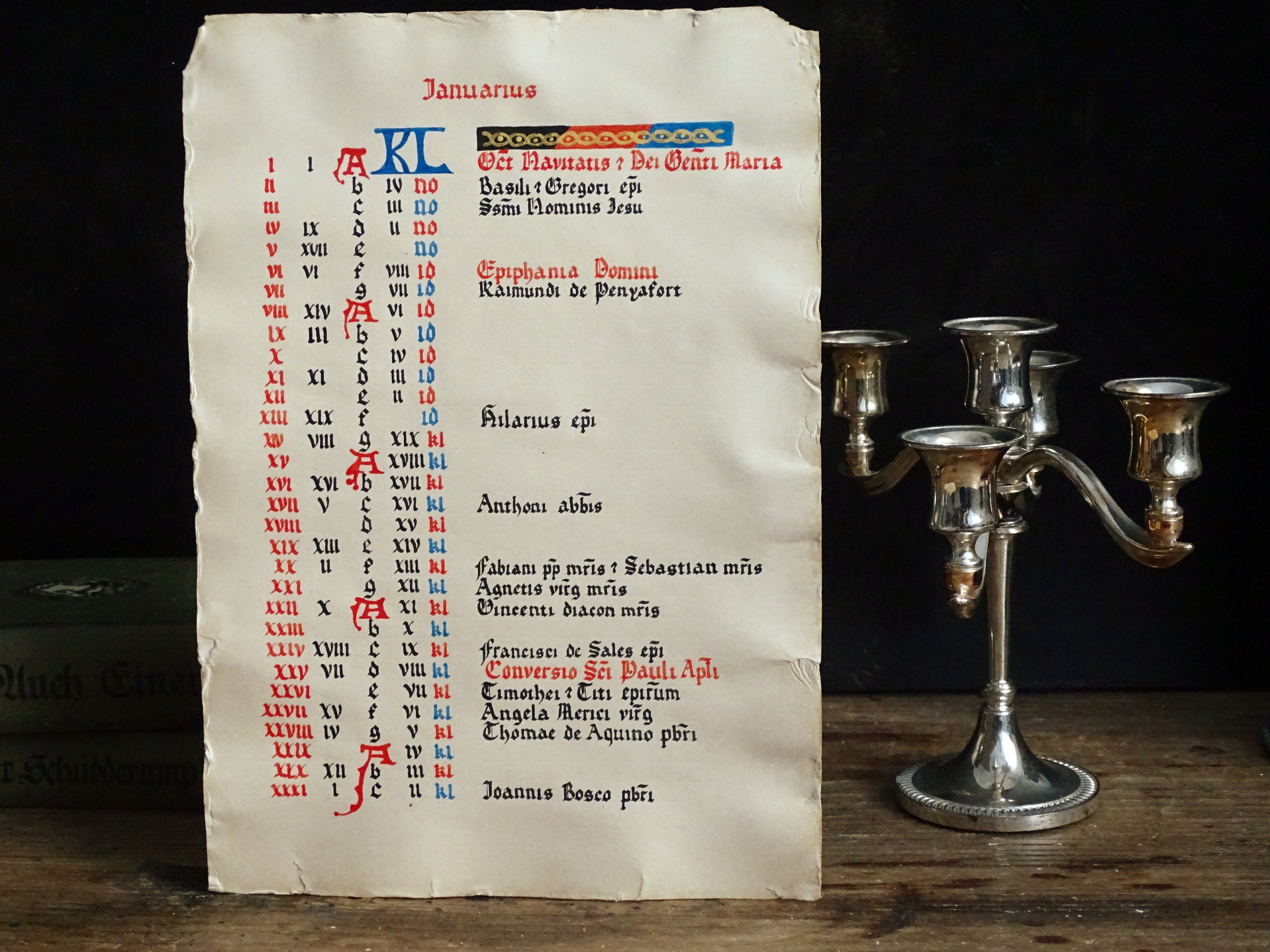 Original Artwork Reproduction Medieval Perpetual Calendar, Facsimile ...