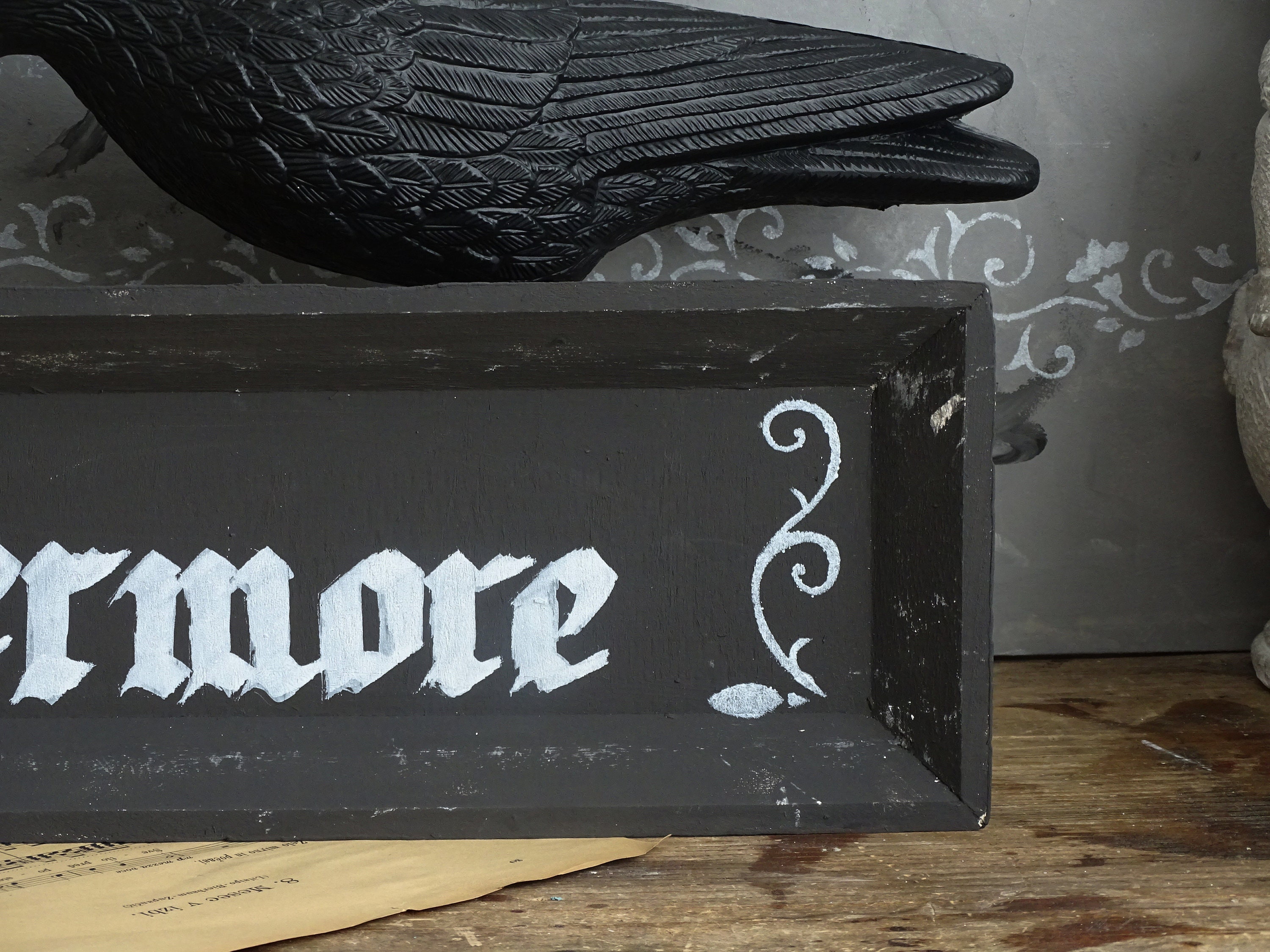NEVERMORE Goth Wood Plaque, Edgar Allan Poe Saying Wall Plaque ...