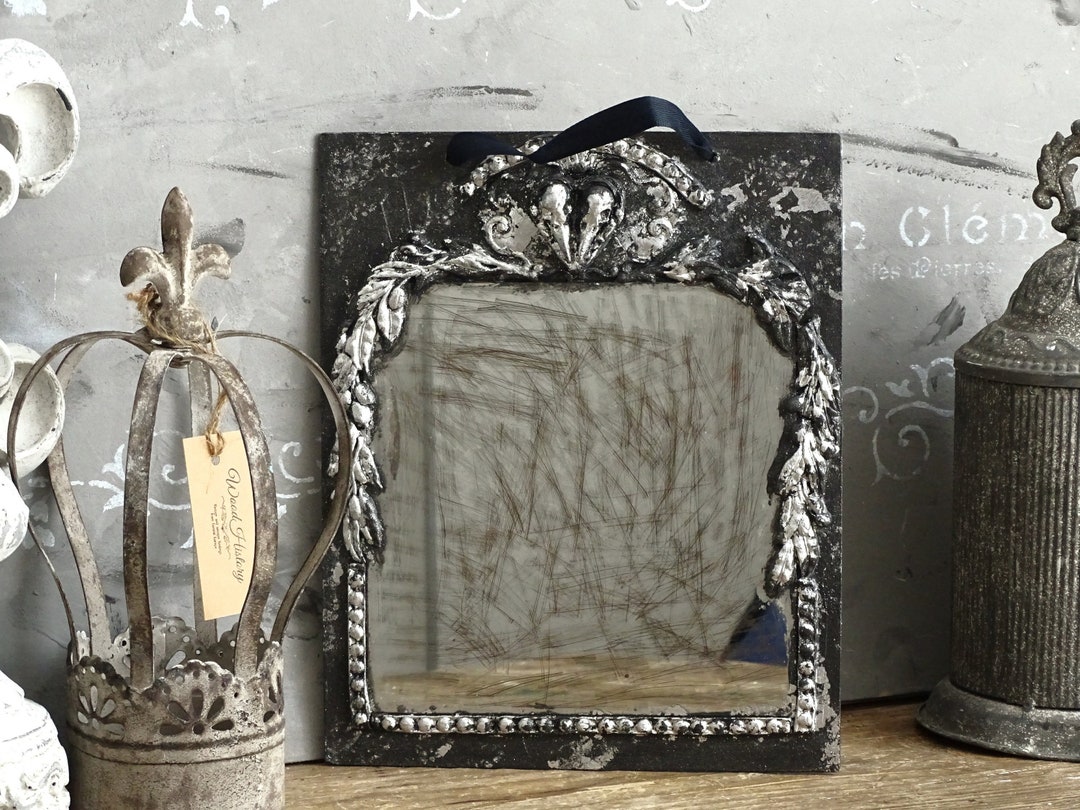 Gothic Baroque Wall Mirror: Ornate Black Silver Magpie Decor - Etsy