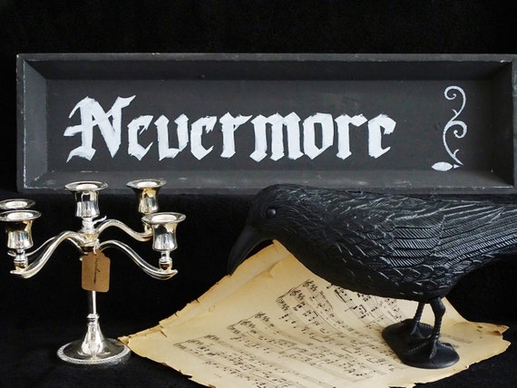 NEVERMORE Goth Wood Plaque Edgar Allan Poe Saying Wall - Etsy