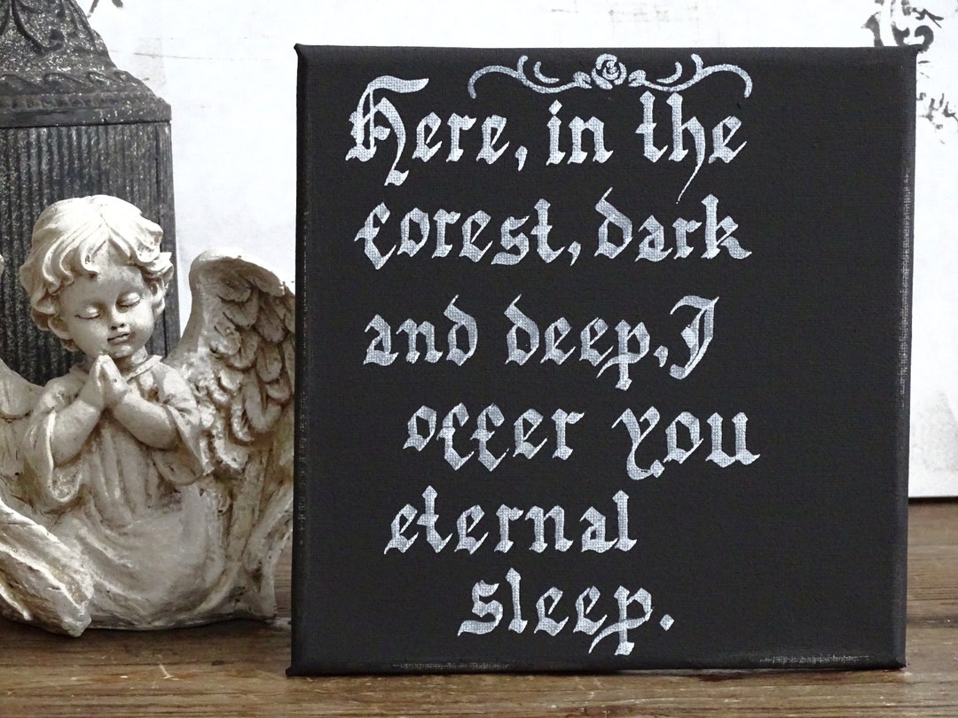 Here in the Forest, Vampire Gothic Sign: Dark Academia Macabre Decor - Etsy