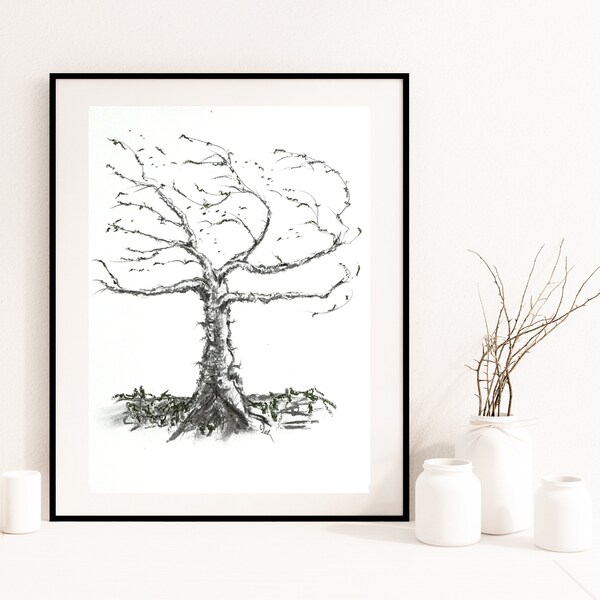 Windswept Tree - Etsy
