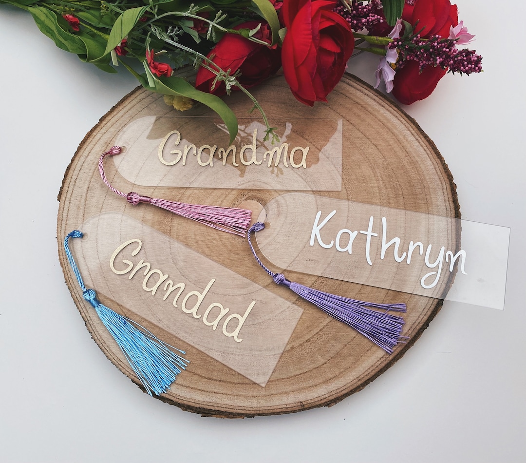 Handmade Acrylic Personalised Book Mark | Book Lover Gifts | Teacher ...