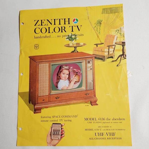 Vintage Zenith Tv - Etsy