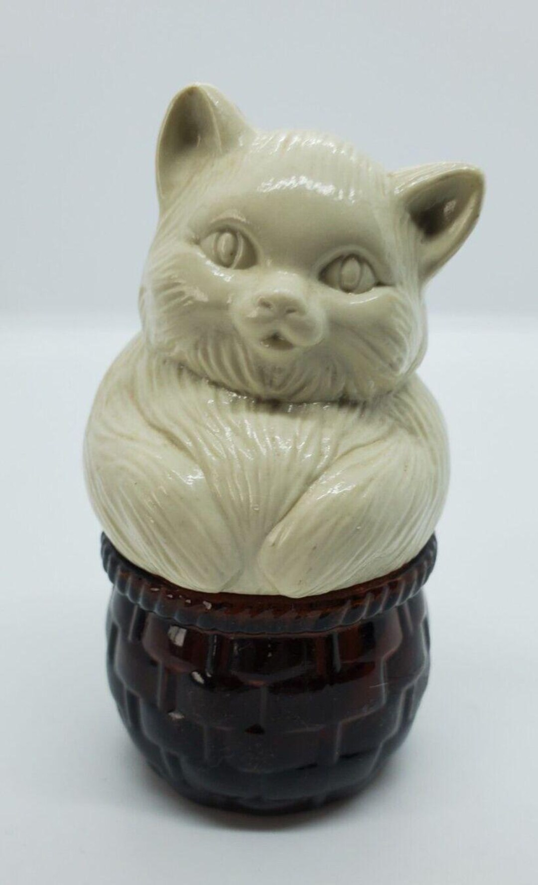 Avon Cat Sitting on a Basket Vintage - Etsy