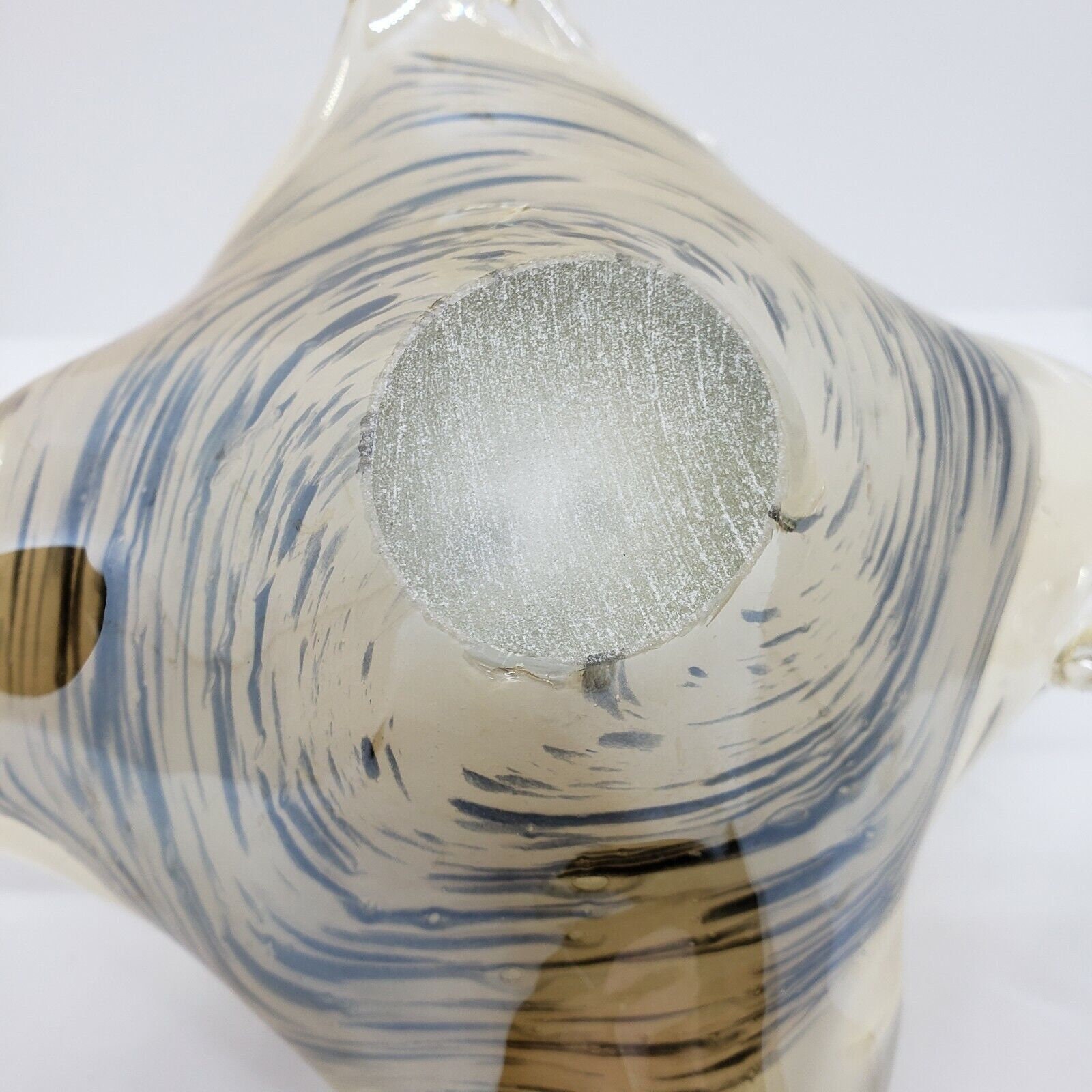 Split Handle Brown and Black Swirl Ashtray Art Glass Murano Inspired - Etsy