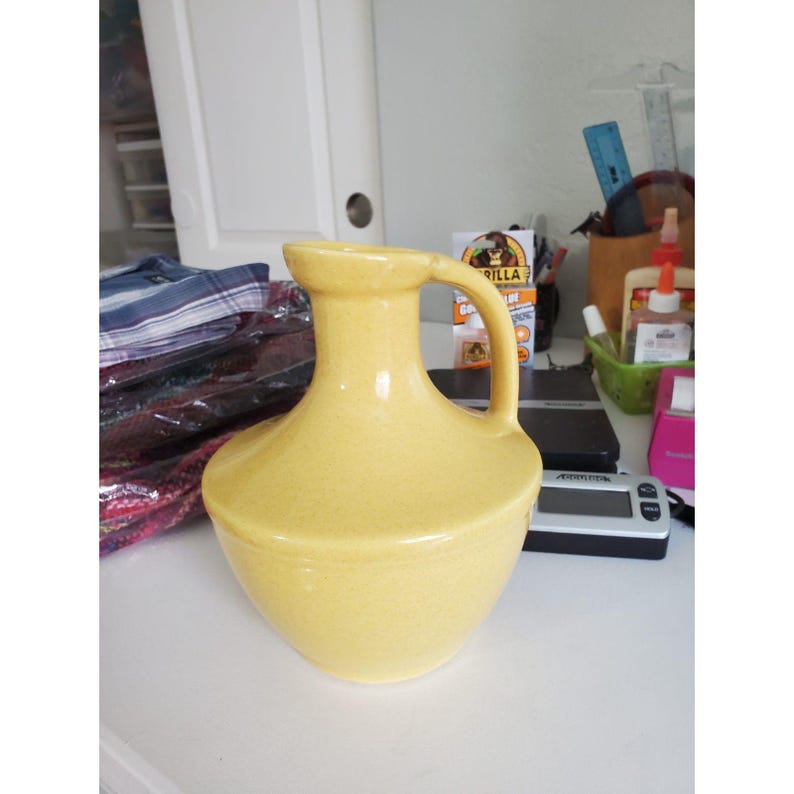 Vintage Pfaltzgraff Stoneware Pottery Speckled Mustard Yellow Carafe ...