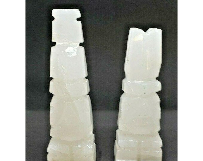White Jade King and Queen Chess Pieces Vintage - Etsy