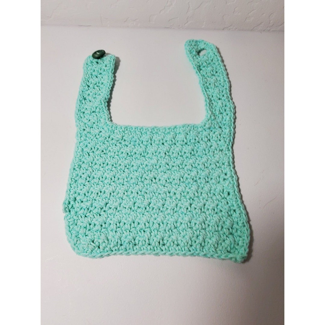 Handmade Baby Mint Green Bib With Vintage Button - Etsy