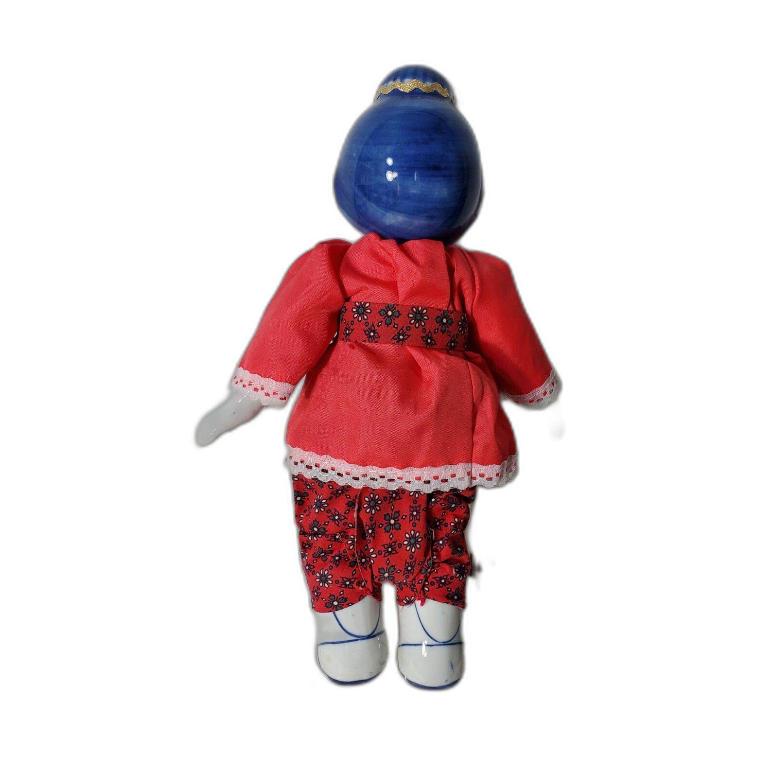 Asian Doll With Delft Blue Head and Feet 11" Hand Painted -vintage- - Etsy