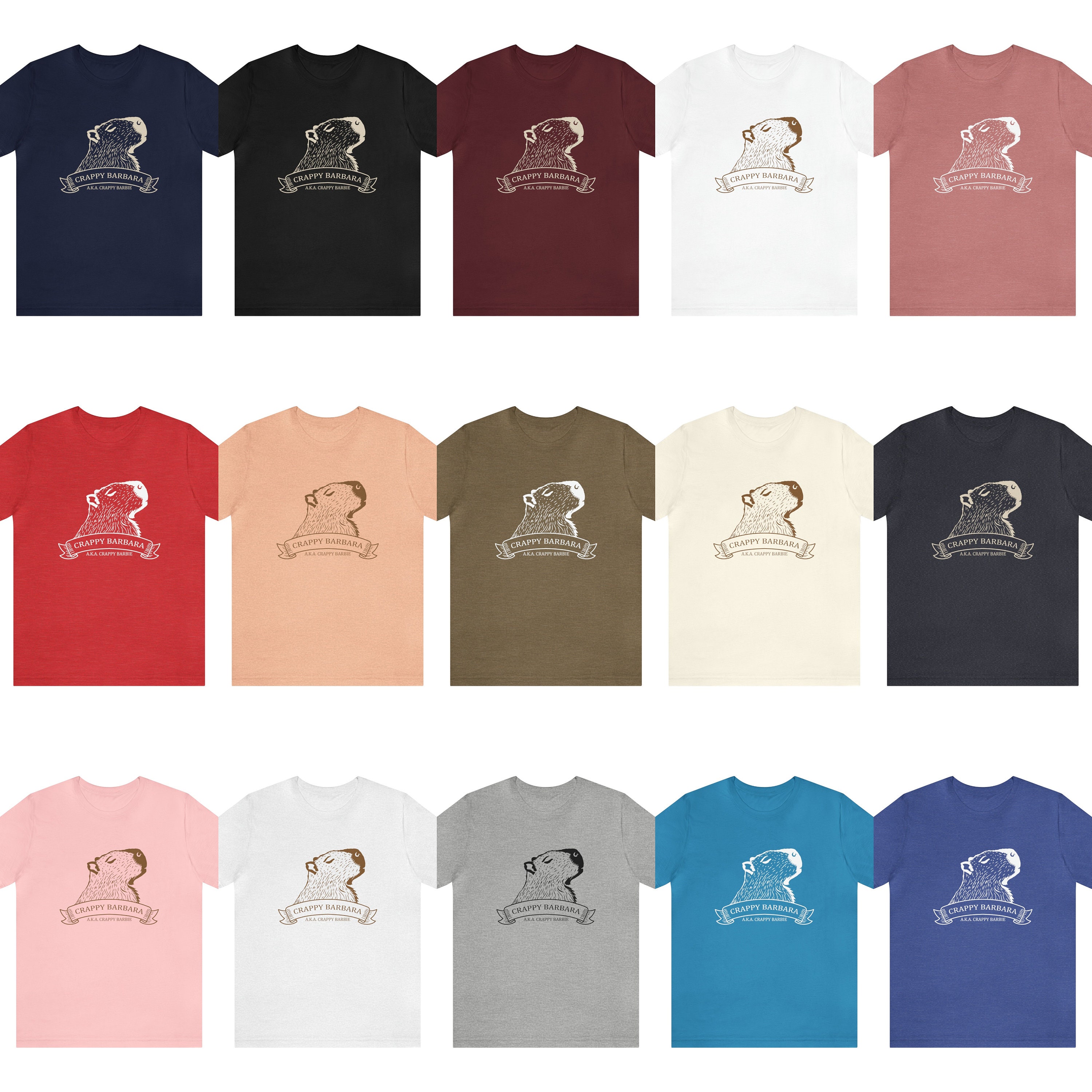 Crappy Barbara Funny Capybara Unisex T-shirt (original Design) - Crappy ...
