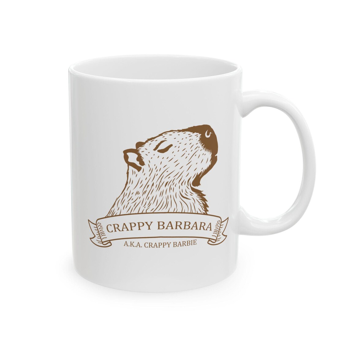 Crappy Barbara Funny Capybara Ceramic Mug 11oz - Crappy Barbara Mug ...