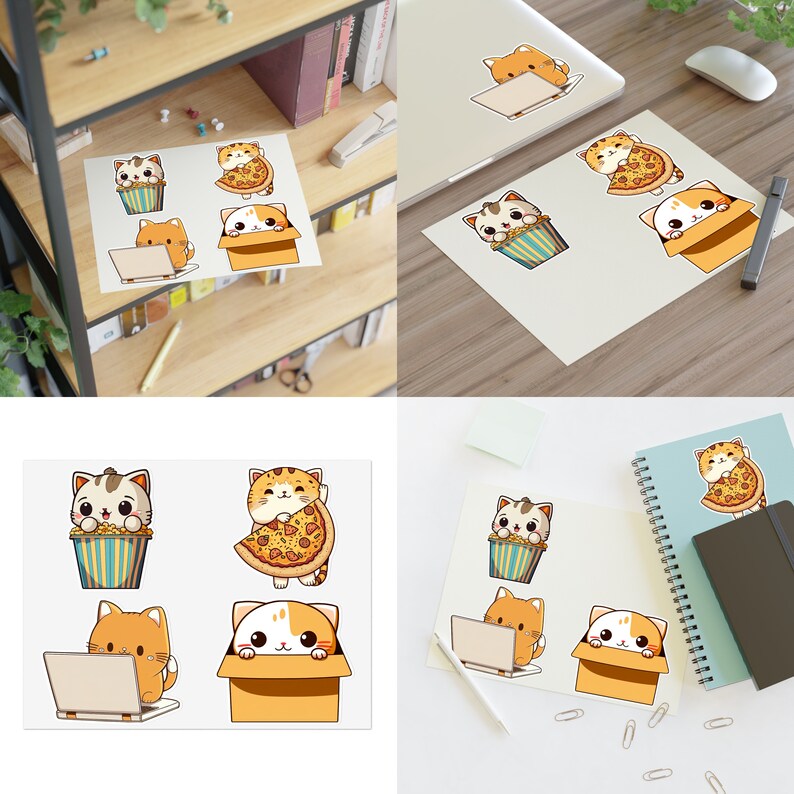 Cute Cats Kawaii Chibi Sticker Sheet - Cute Cat Stickers | Kawaii ...