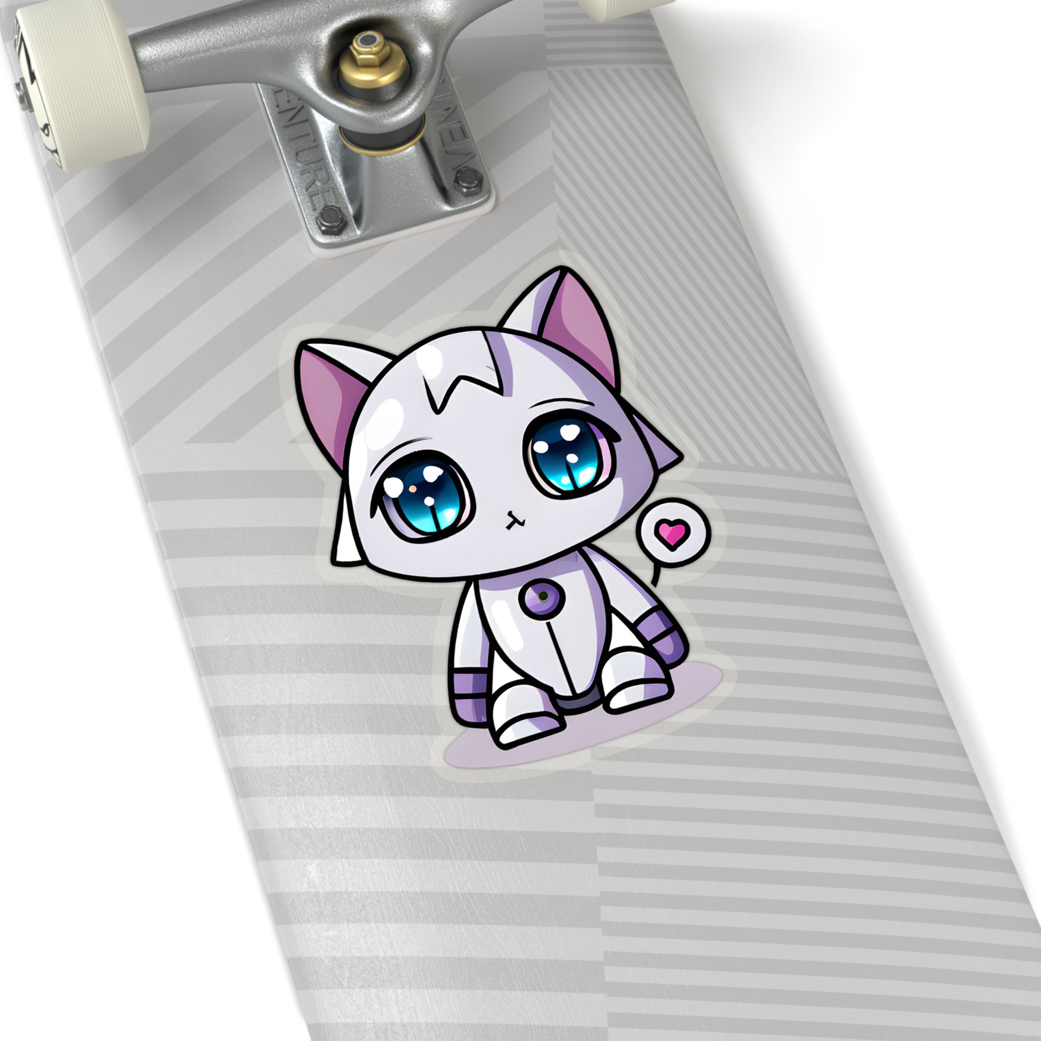 Robot Kitten Kawaii Chibi Kiss-cut Sticker Robot Kitten - Etsy