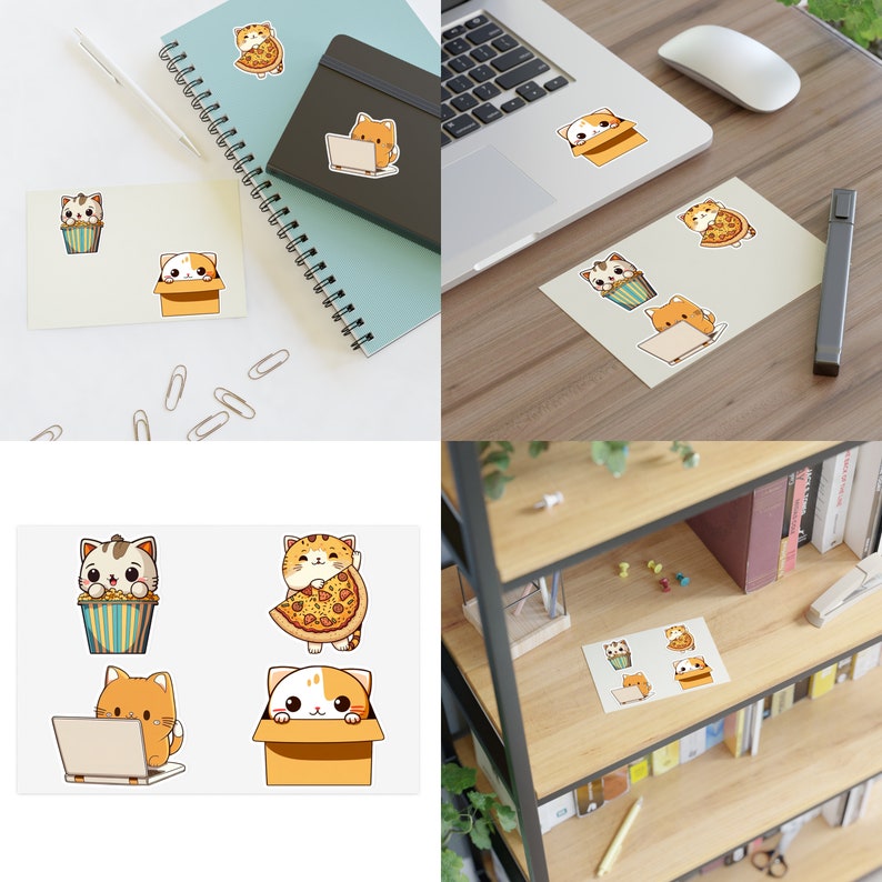Cute Cats Kawaii Chibi Sticker Sheet - Cute Cat Stickers | Kawaii ...